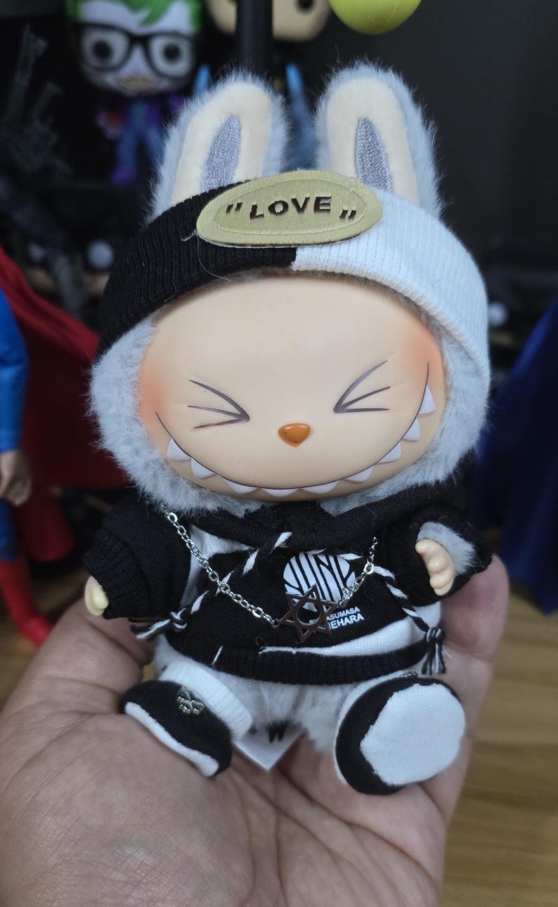 Labubu Clothing Only Complete Black Love Hoodie Costume Fits Both Have ...