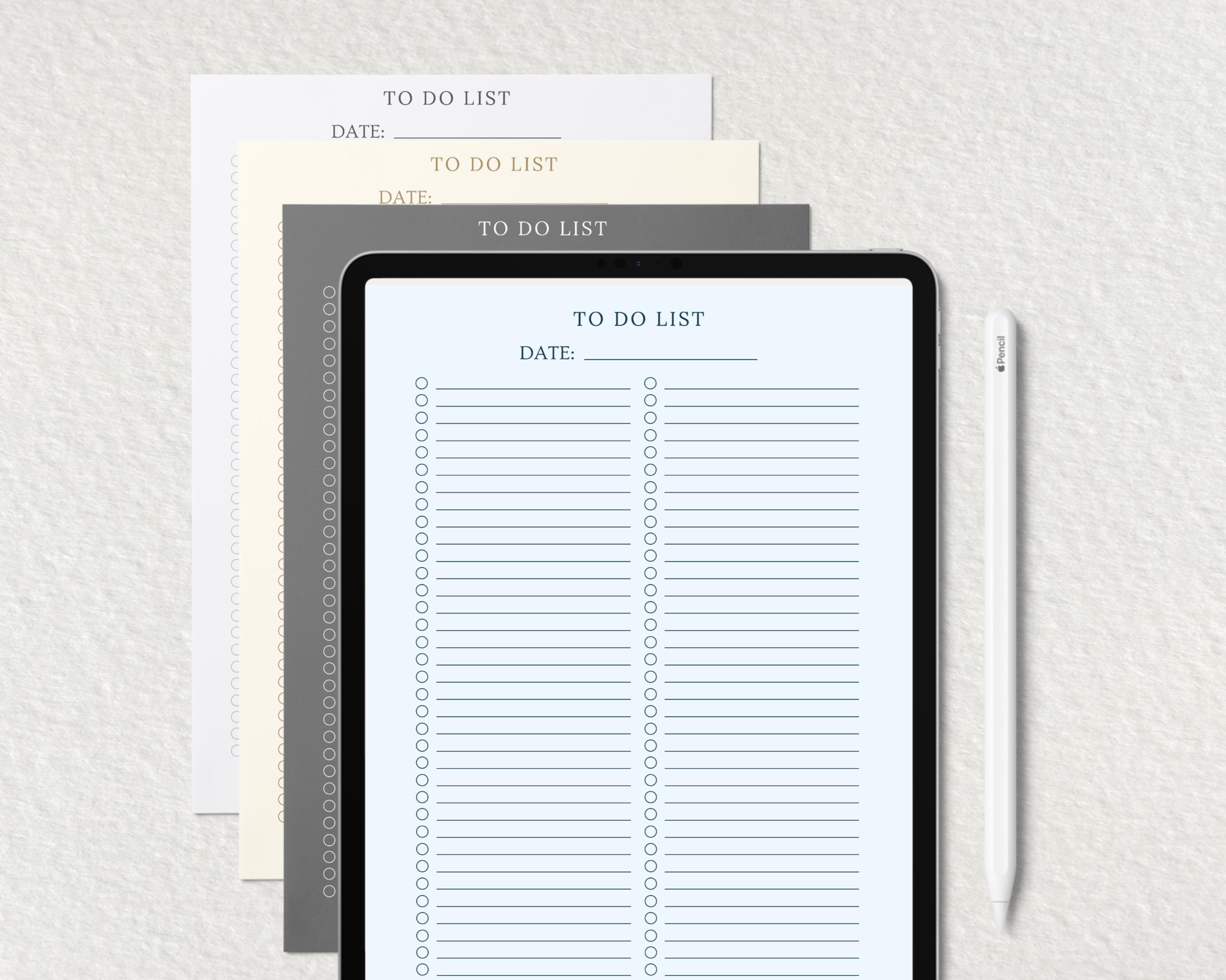 Printable To-do List Template | A4 & A5 | Fillable PDF | 8 Color ...