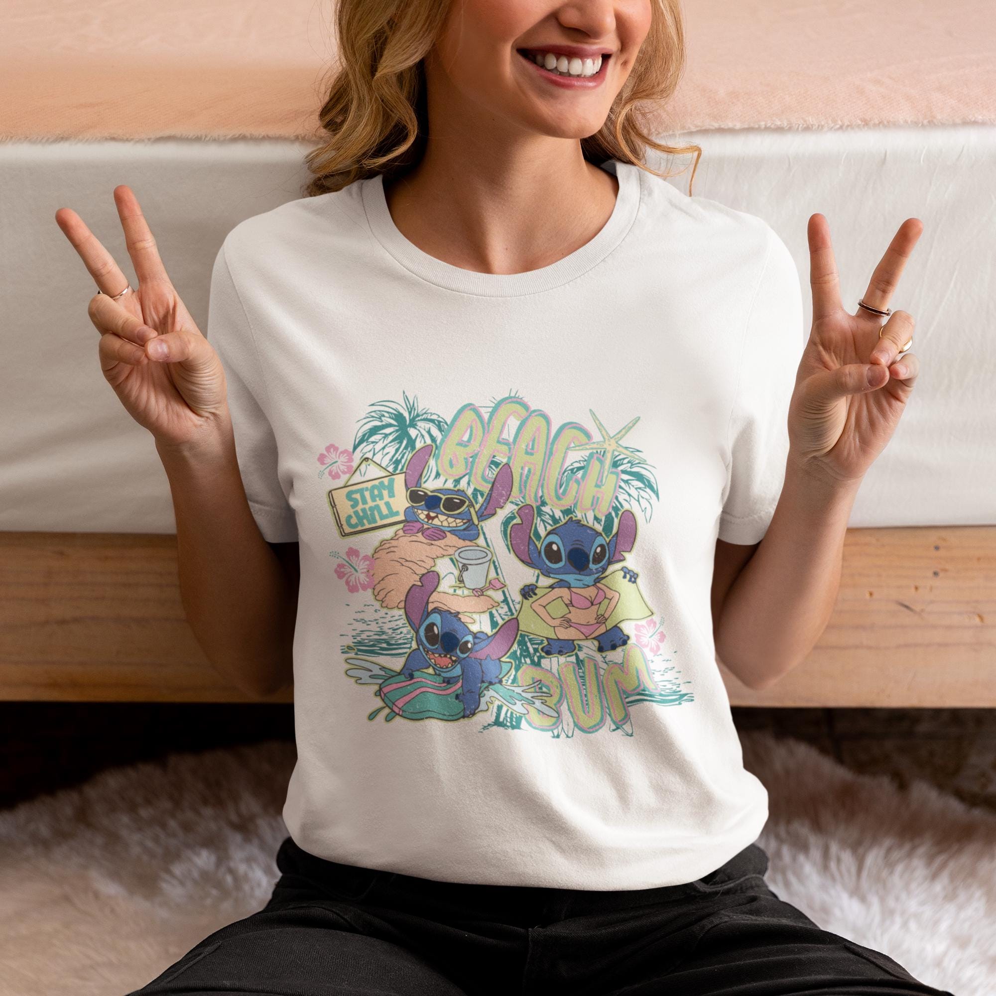 Stitch Beach Bum DTF Transfer: Summer Family Vacation Design - Ready to ...