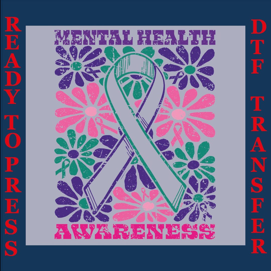 Mental Health Awareness Dtf, Boho Floral Mental Health Dtf, Flowers ...