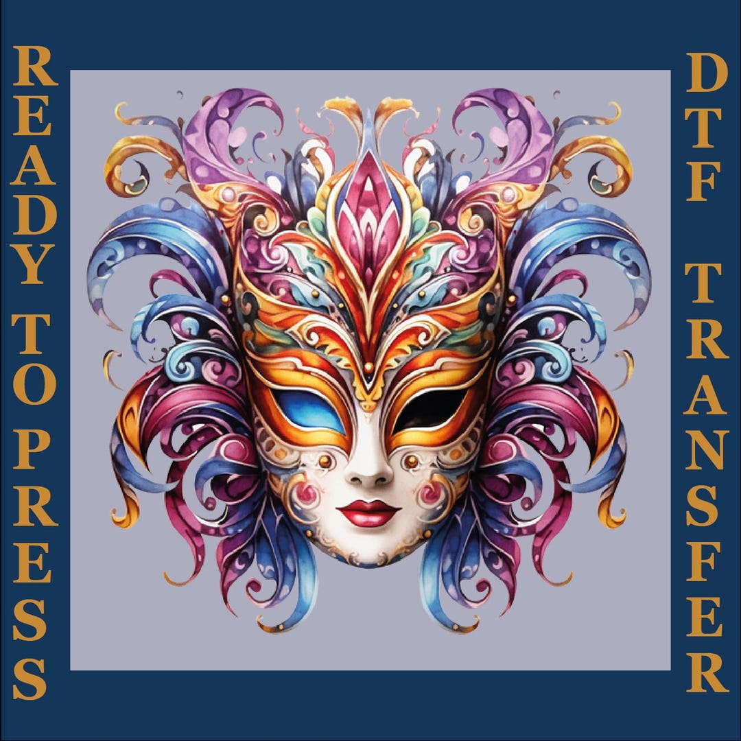 Mardi Gras Face Mask Dtf, Mardi Gras Girls Ready to Press, Mardi Gras ...