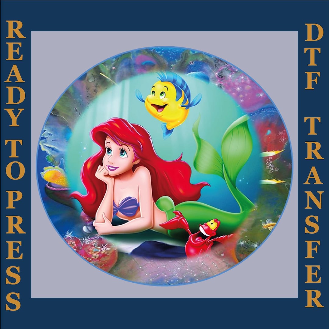 Ariel DTF Transfer: Little Mermaid Heat Press Design - Etsy