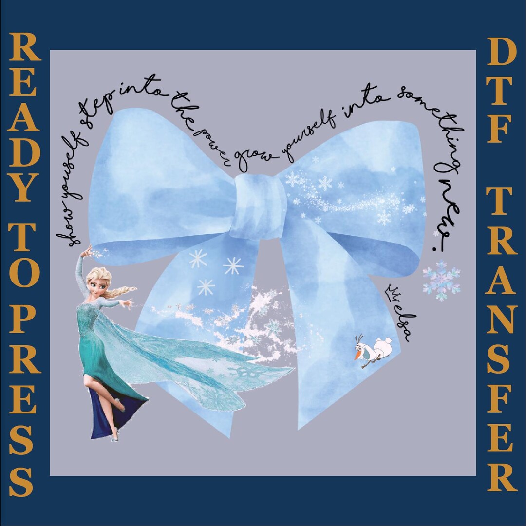 Elsa Bow DTF Transfer, Disney Princess Ready to Press - Etsy