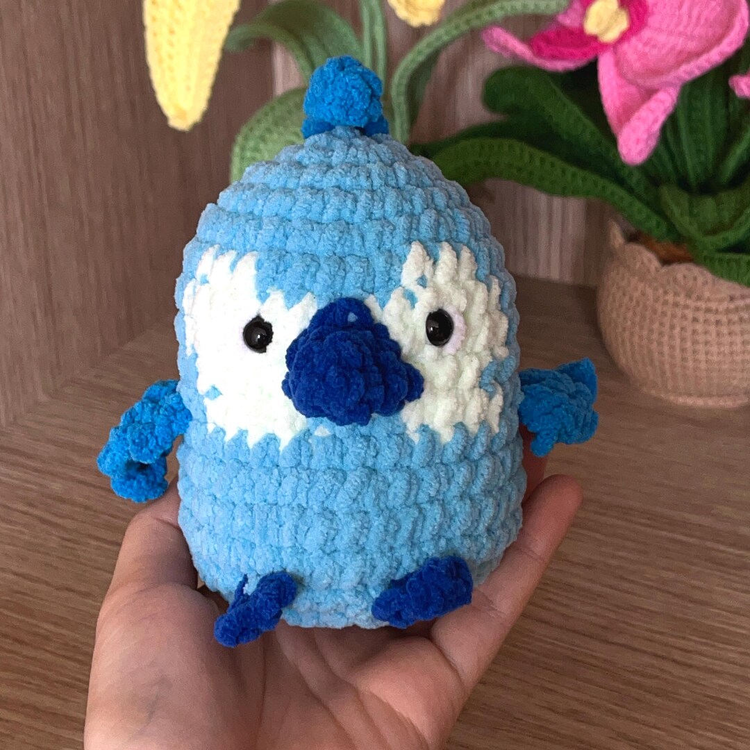 Easy No Sew Blue Bird Crochet Pattern PDF, Cute Bird Plushie Amigurumi ...