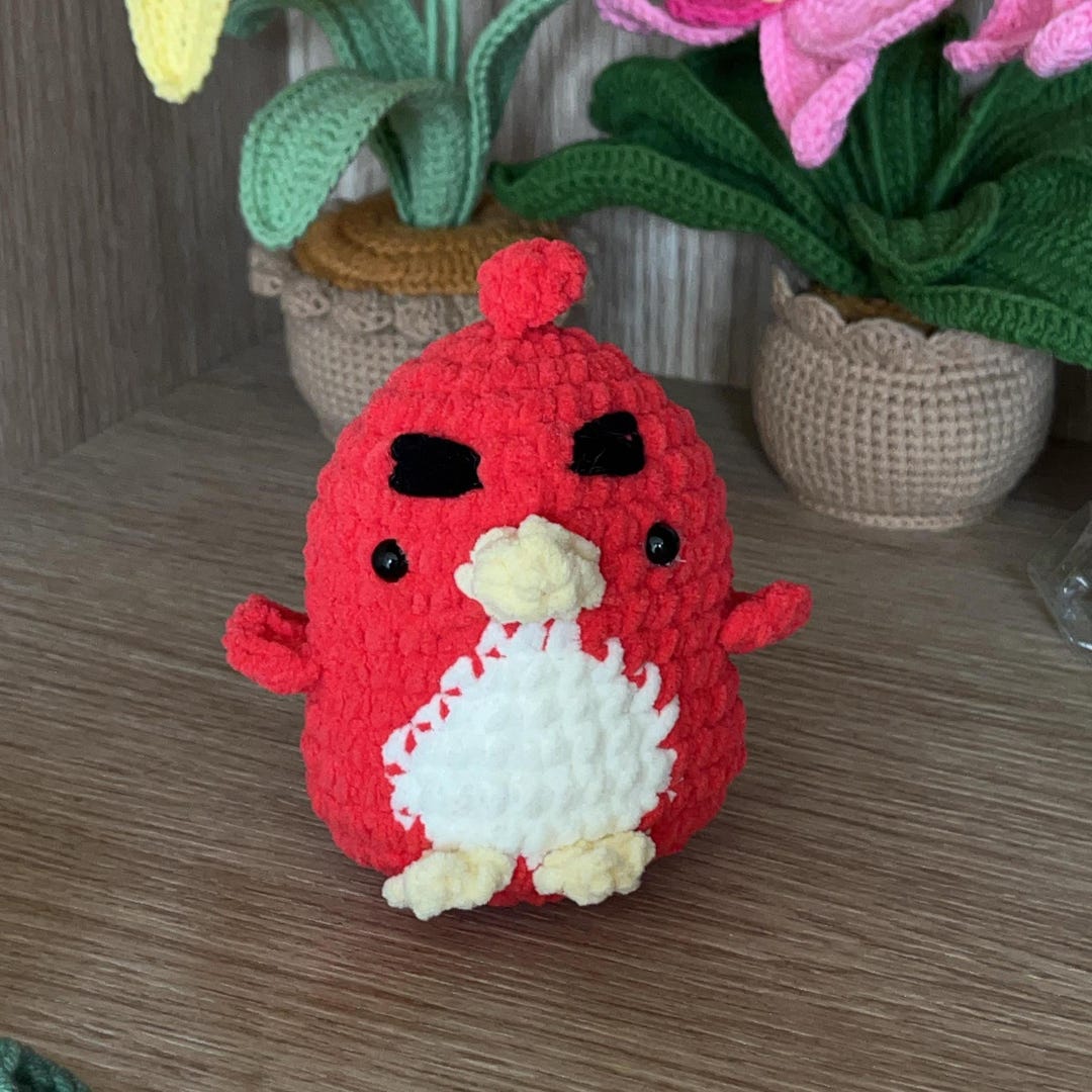 No Sew Red Angry Bird Crochet Pattern PDF, Easy Bird Plushie for ...
