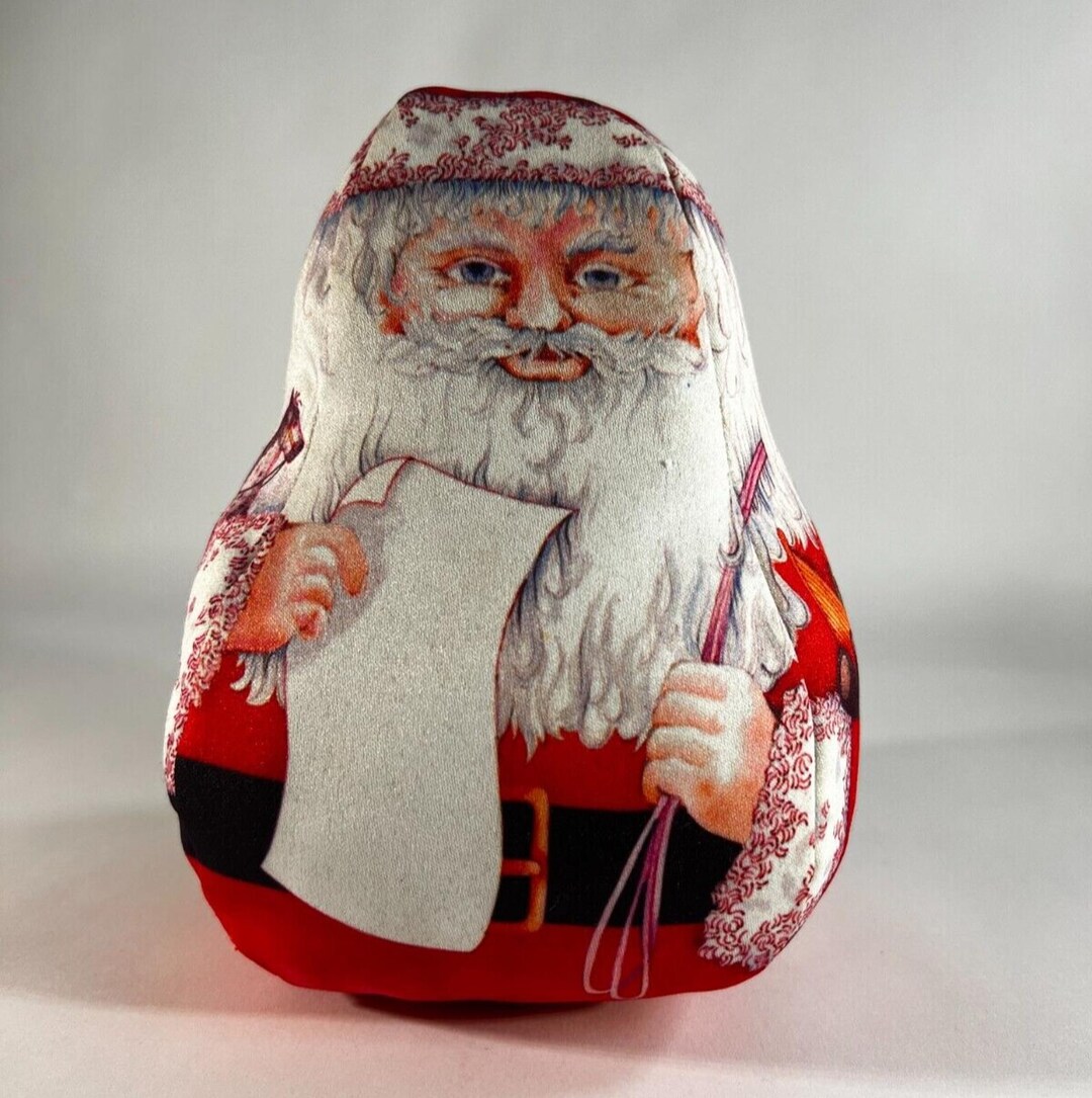 Vintage Stuffed Hallmark Santa Fabric Doll Toy 6.5" Christmas Holiday ...