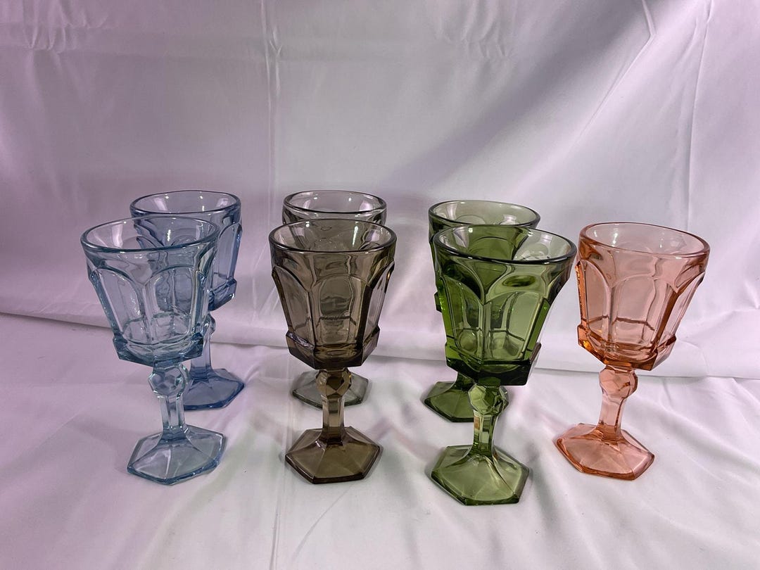 Set of 7 Vintage Fostoria Virginia Pattern Pedestal Glasses in Variety ...