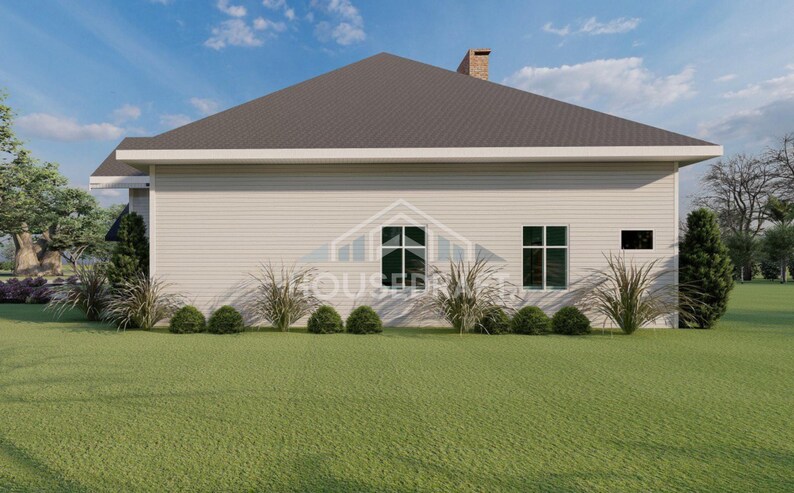 Digital Farmhouse House Plan PDF 5 Bedroom 3 Bathroom Home Layout With ...