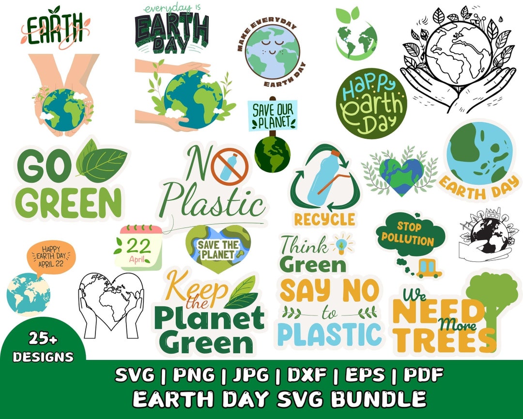 Earth Day Svg Bundle | Recycle & Save the Planet Clipart | Mother ...