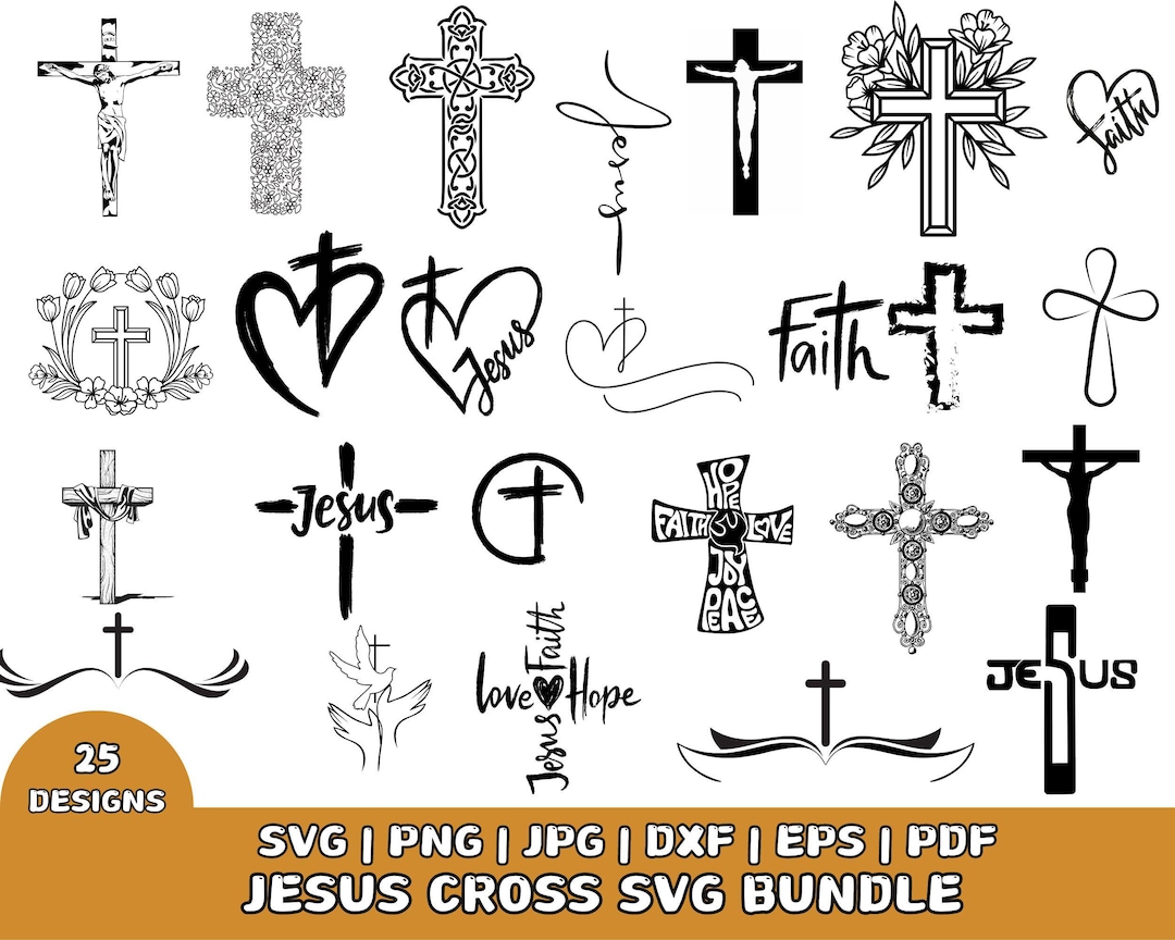 Cross SVG Bundle | Jesus Cross Cut Files | Christmas Clipart | Vector ...
