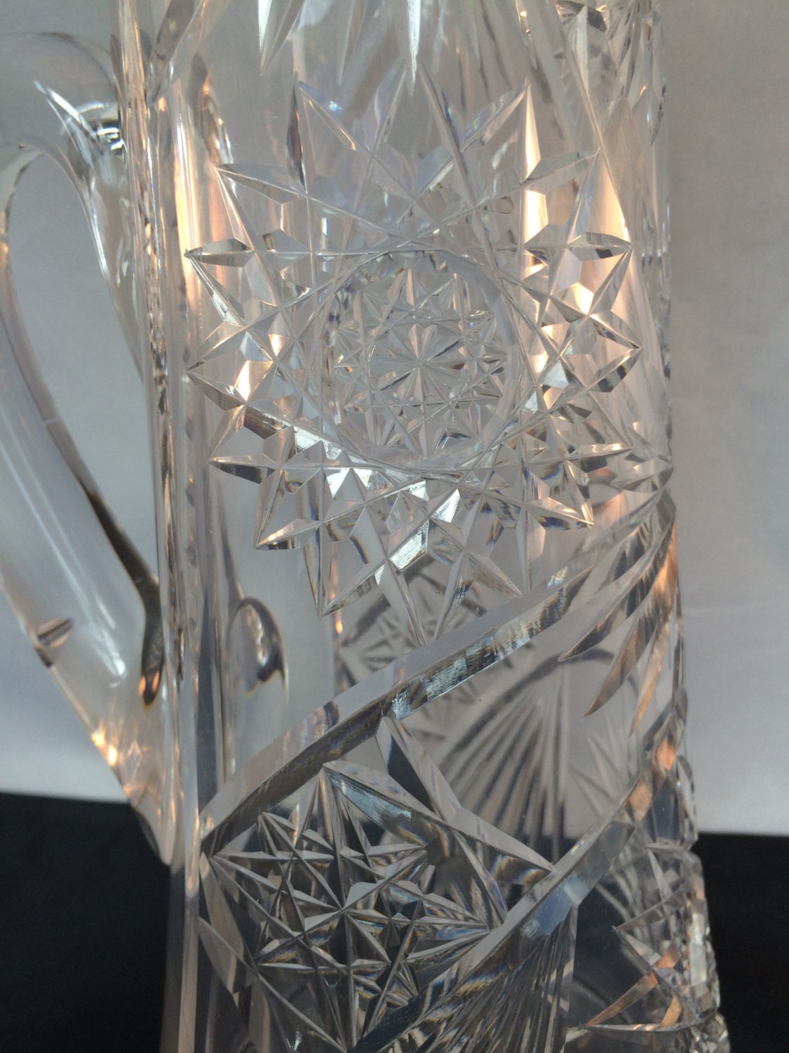 ABP American Brilliant Period Cut Glass Pitcher Circa 1900 - Perfect ...