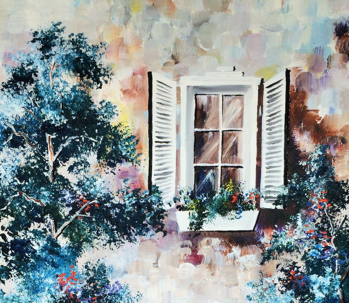 Original Oil Painting " Les Violets Auverts" by Paque (serge) Paquet ...