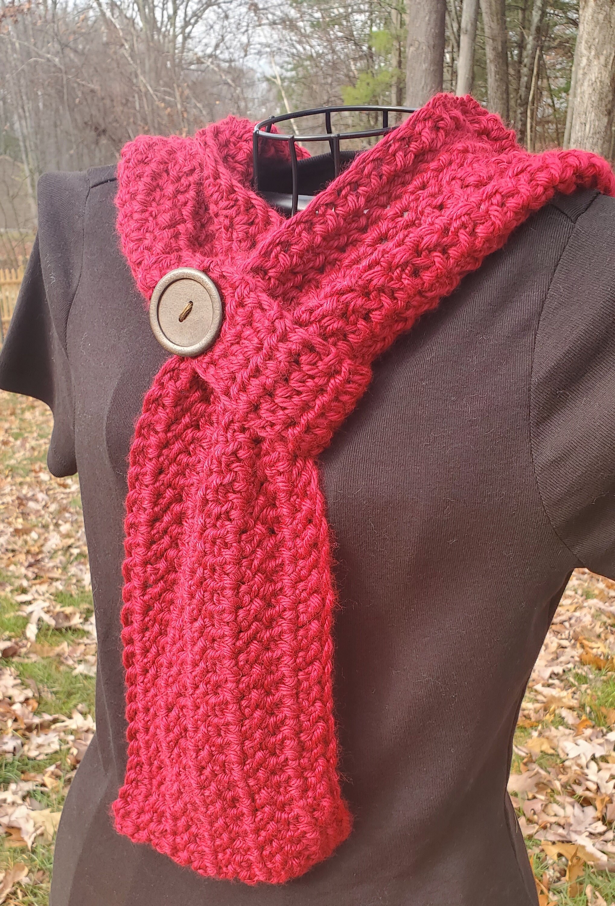 CROCHET PATTERN Dublin Buttoned Scarf / Pull Through Scarf / Keyhole ...