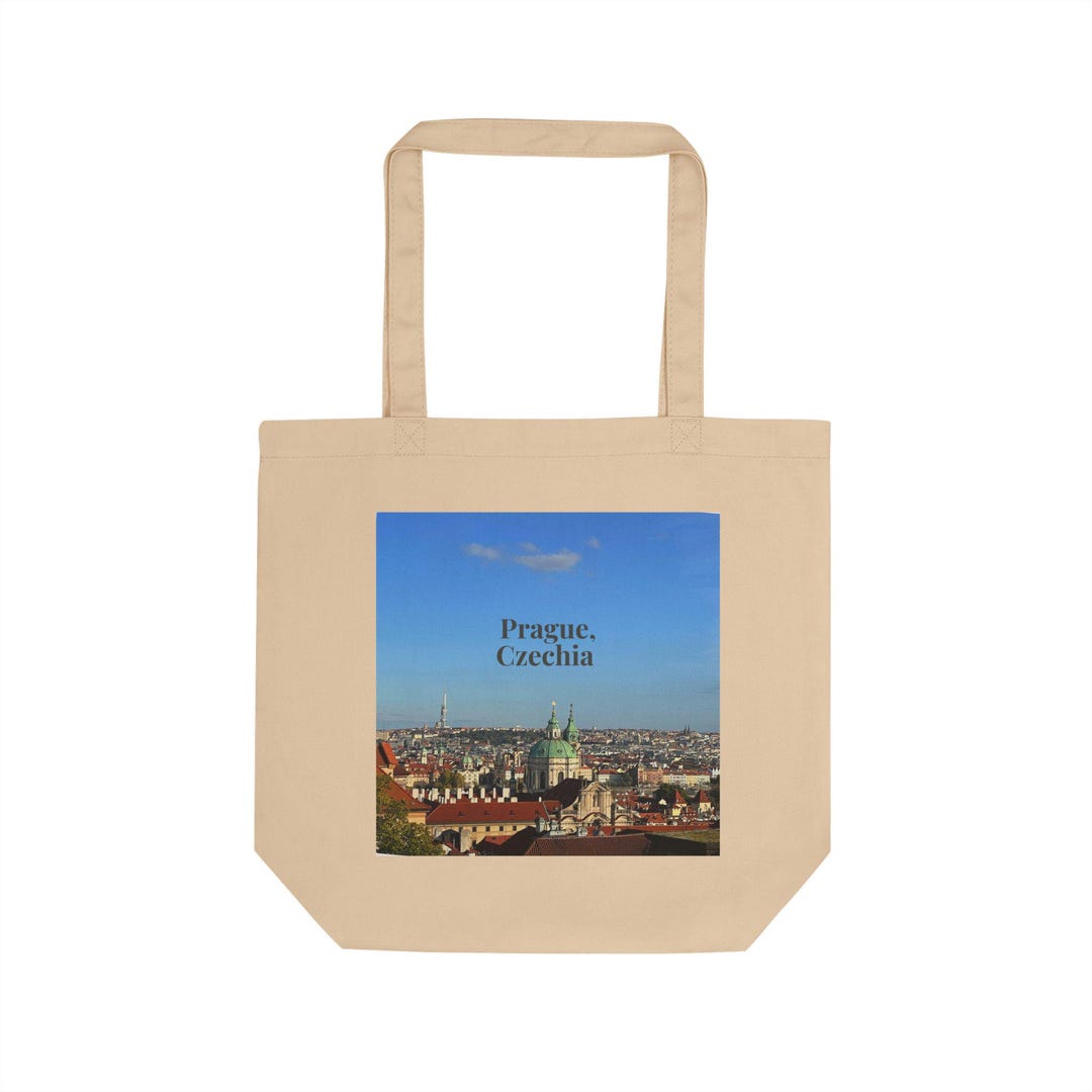 Prague Organic Cotton Tote Bag: Boho Market Shoulder Bag - Etsy