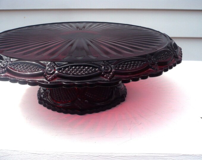 Vintage Avon Cape Cod Ruby Red Cake Stand Pedestal - Etsy