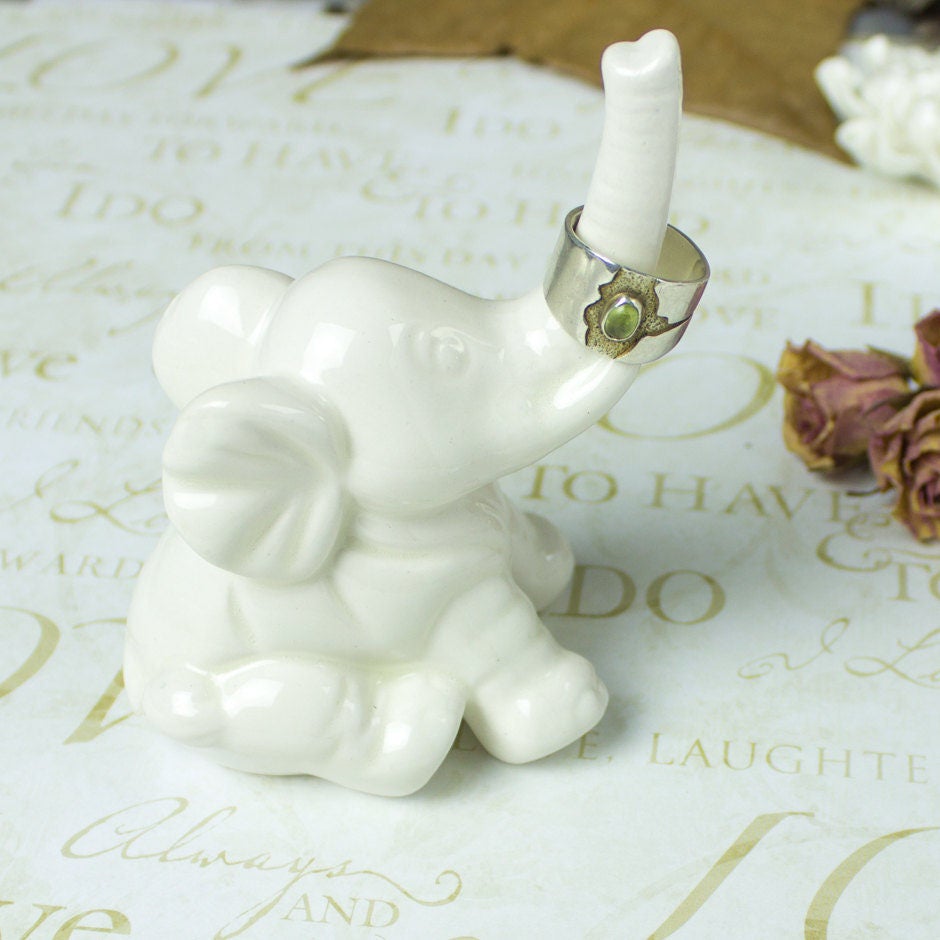 Elephant Ring Holder Lucky White Elephant Ceramic Jewelry - Etsy