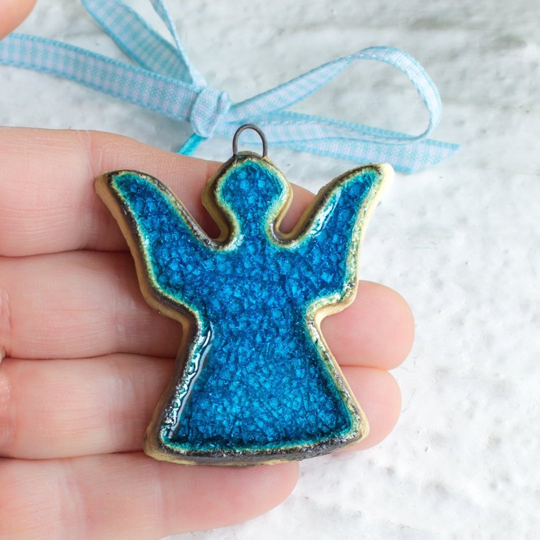 Geode Angel Ornament, Mother's Day Tree Decor, Turquoise Blue Ornament ...