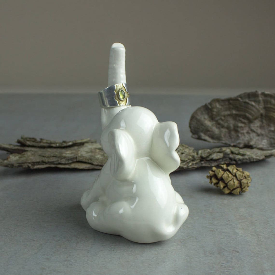 Elephant Ring Holder Lucky White Elephant Ceramic Jewelry - Etsy