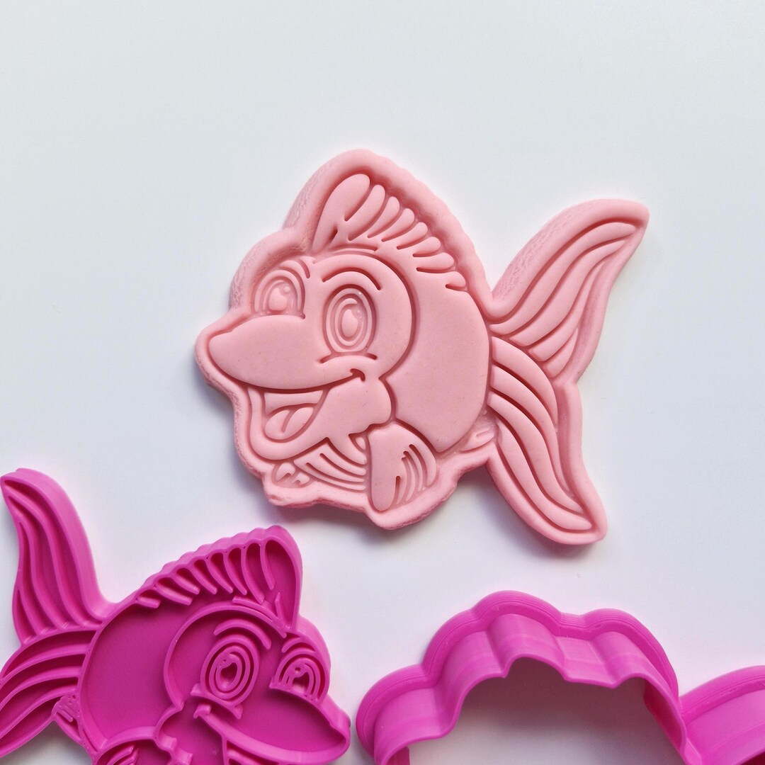 Cute Fish, Cookie Cutter and Emboss Stamp for Fondant Sugar Cookie ...