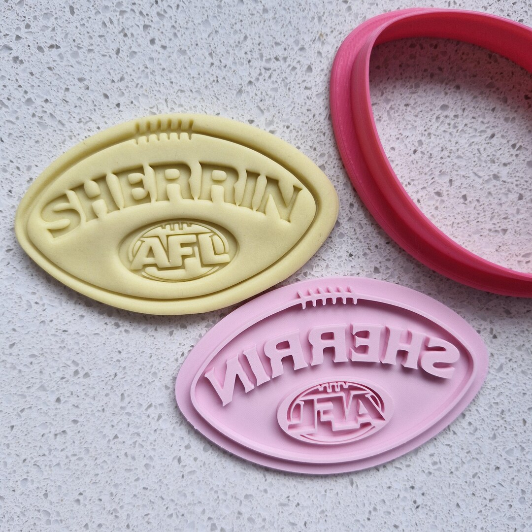 AFL Sherrin Footy Football Cookie Cutter and Stamp - Etsy Australia