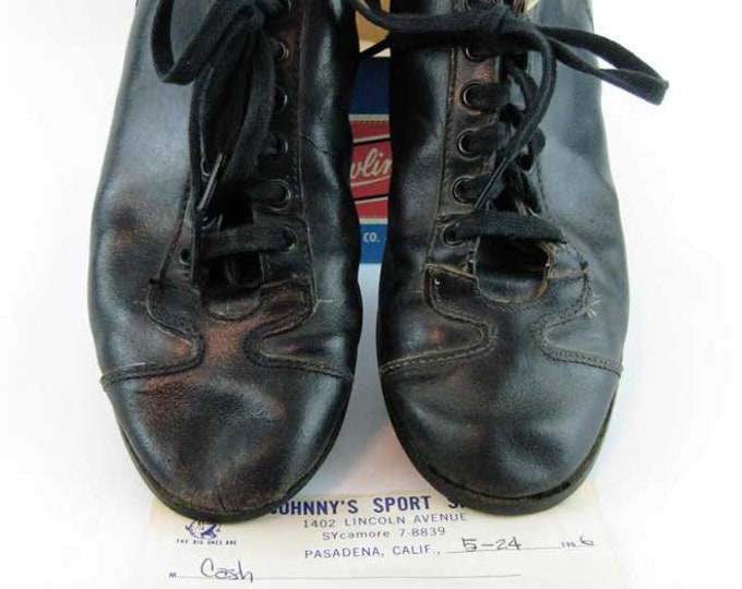 Vintage Rawlings Fleetfoot Baseball Cleats Shoes Black Leather W ...