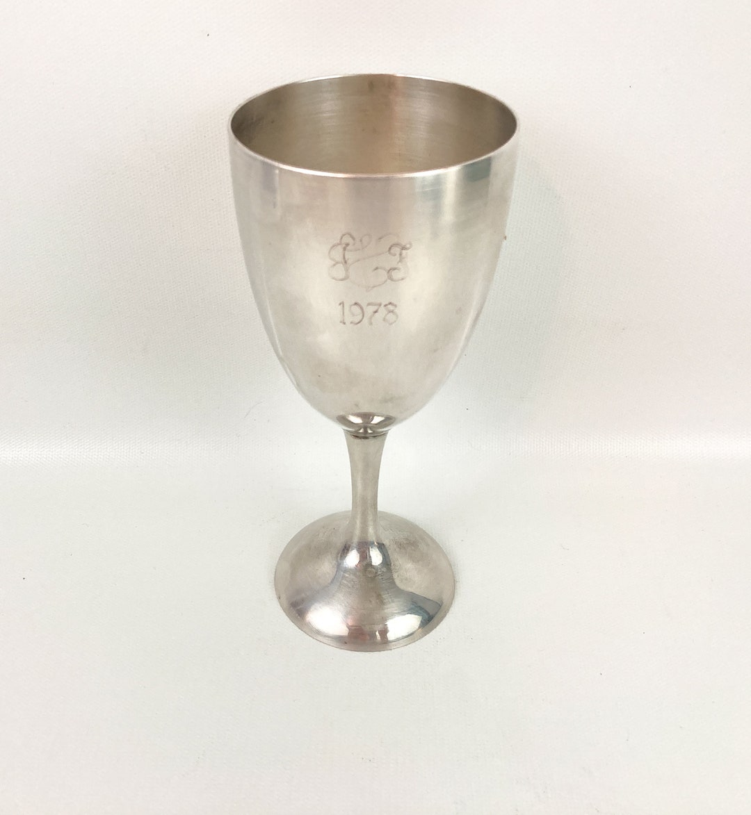 Vintage International Silver Co. Silverplate Goblet Monogrammed 1978 - Etsy