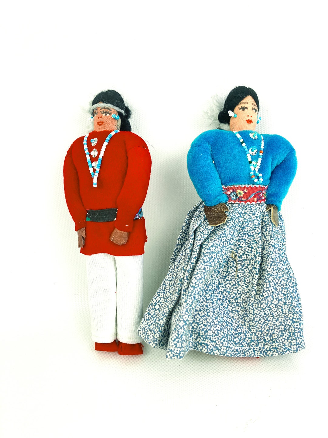 Native Navajo Couple Cloth Dolls by Artisan Isabelle Jim~fred Harvey ...