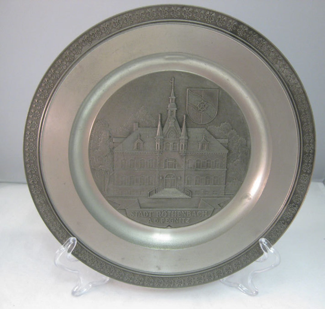 Vintage Feinzinn Pewter Plate Town Hall Rothenbach Germany 8-1/2" - Etsy