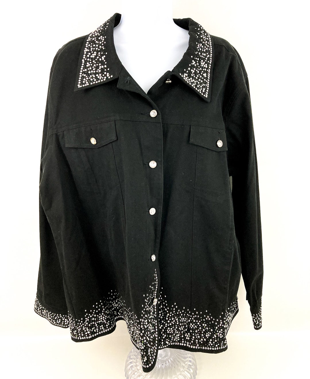 Vintage Quacker Factory Woman's Rhinestone Soft Medium Weight Denim ...