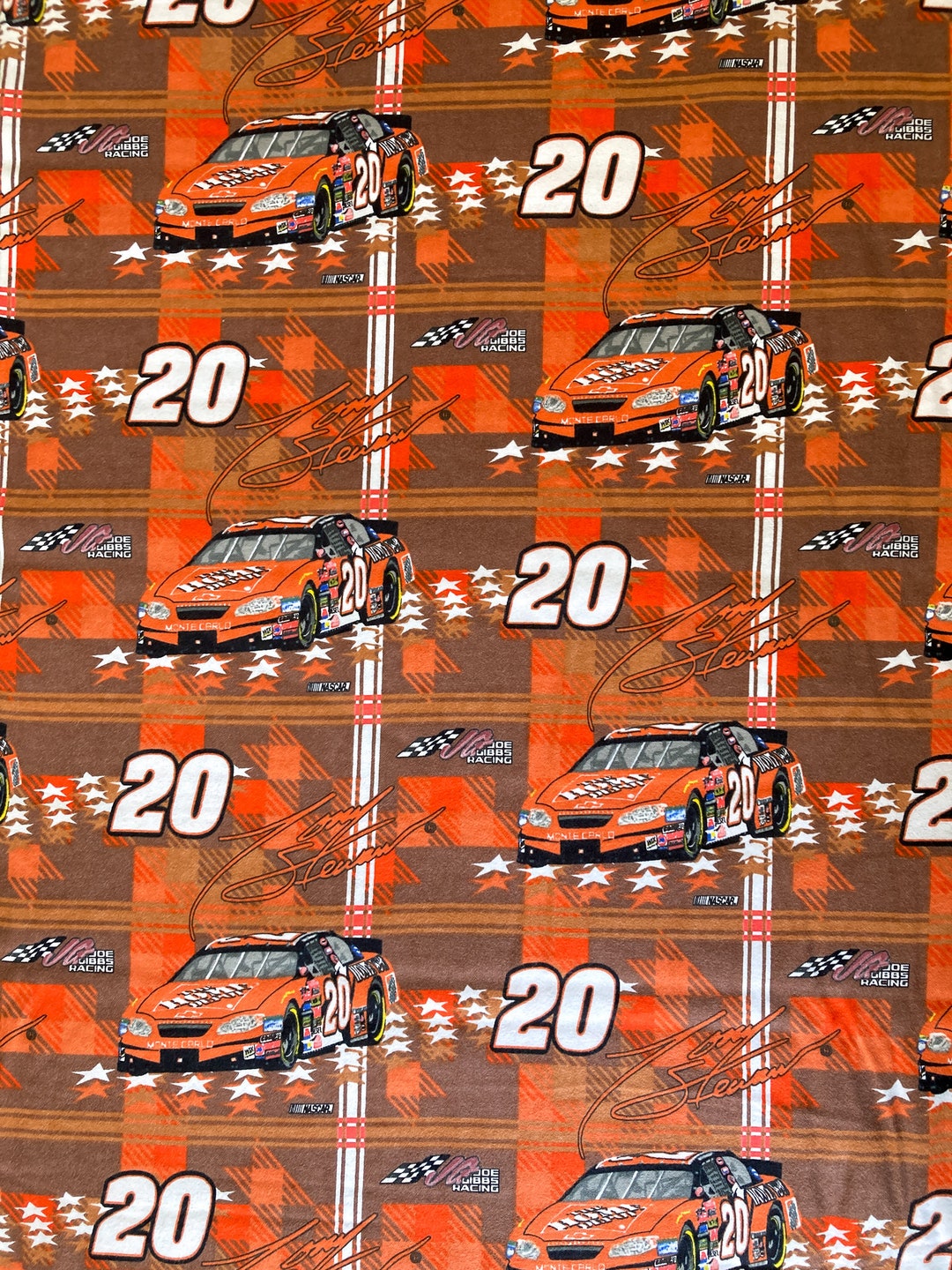 6 Yds 30 Vintage Flannel Nascar Fabric Tony Stewart 20 Home Depot Joe ...