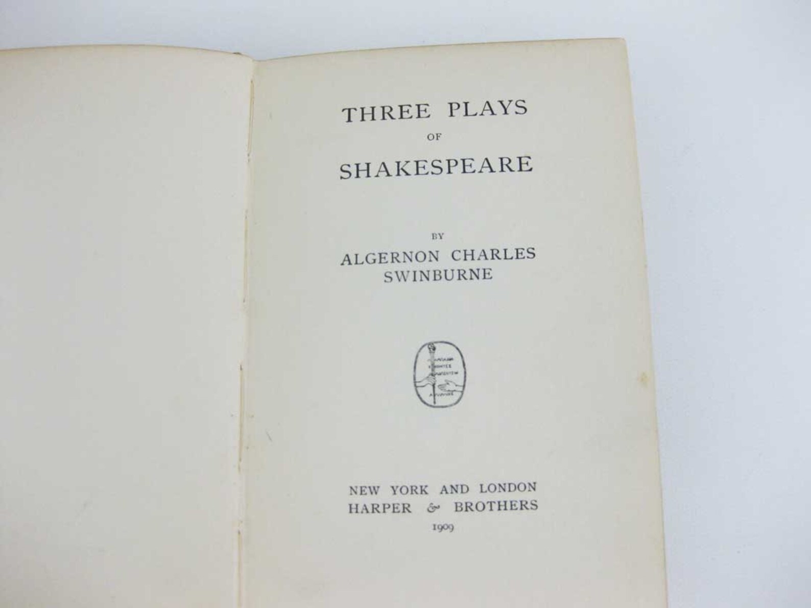 1909 Antique Book Titled "three Plays of Shakespeare" by Swinburne ...