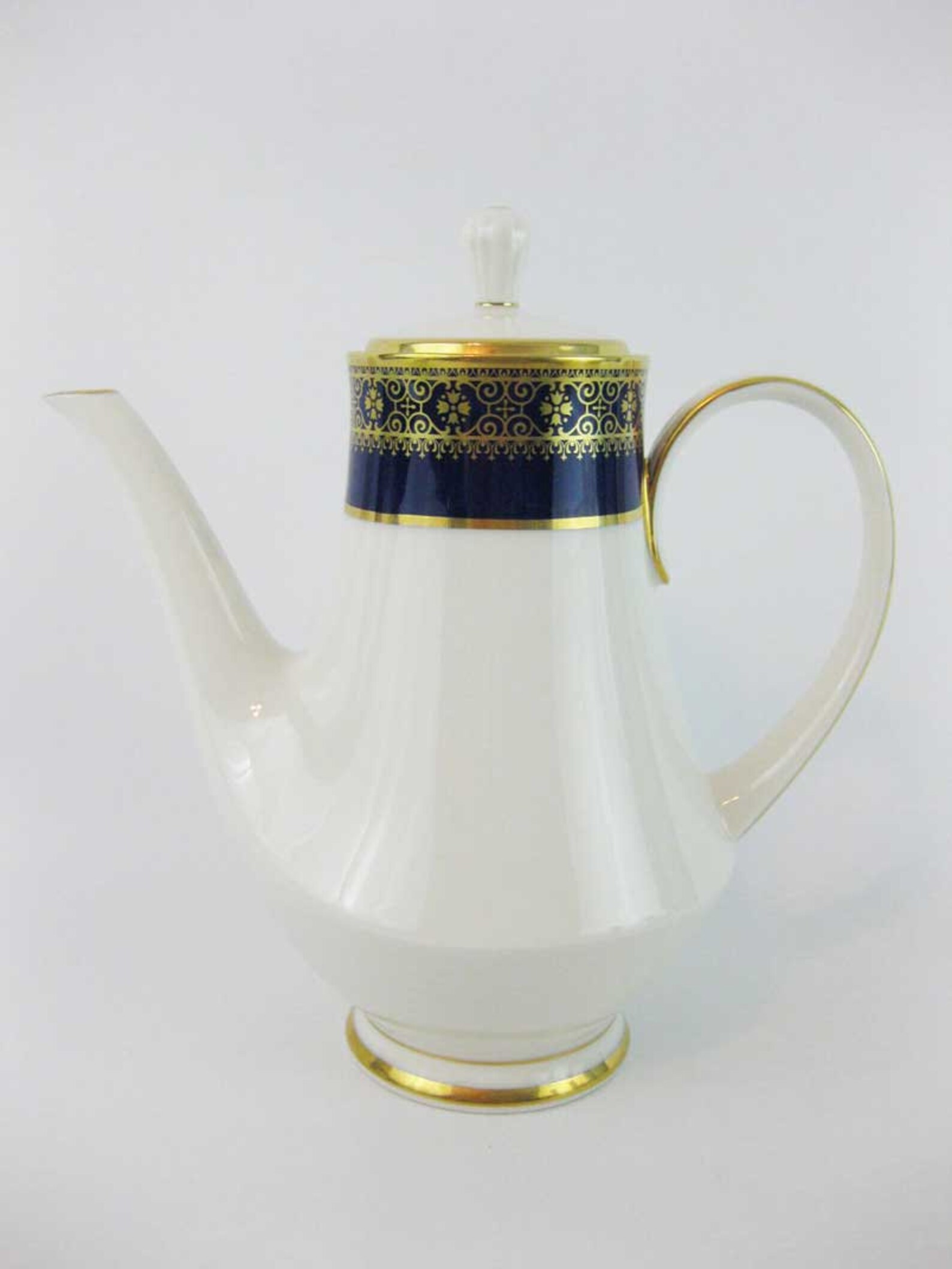 Noritake Aristocrat Coffee Pot #7903 Cobalt & Gold, Ivory Background 7 ...