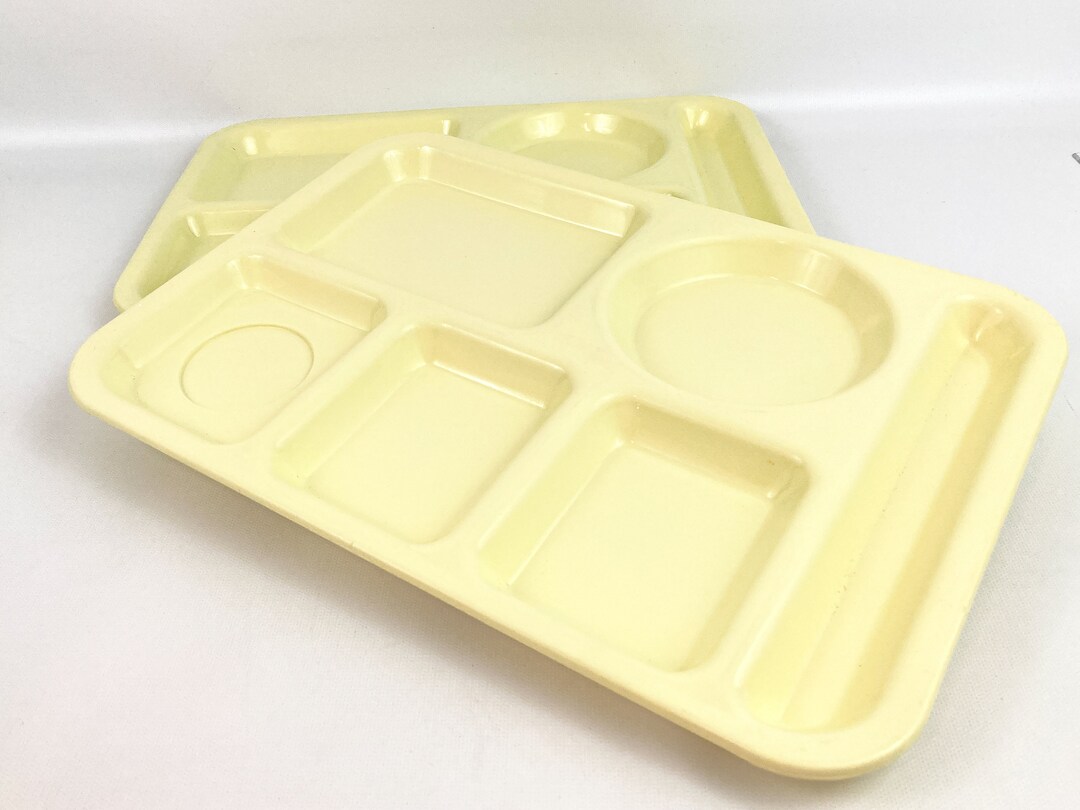 Silite Yellow Cafeteriapicniccamping Lunch Trays 6 Section Divided 2 ...