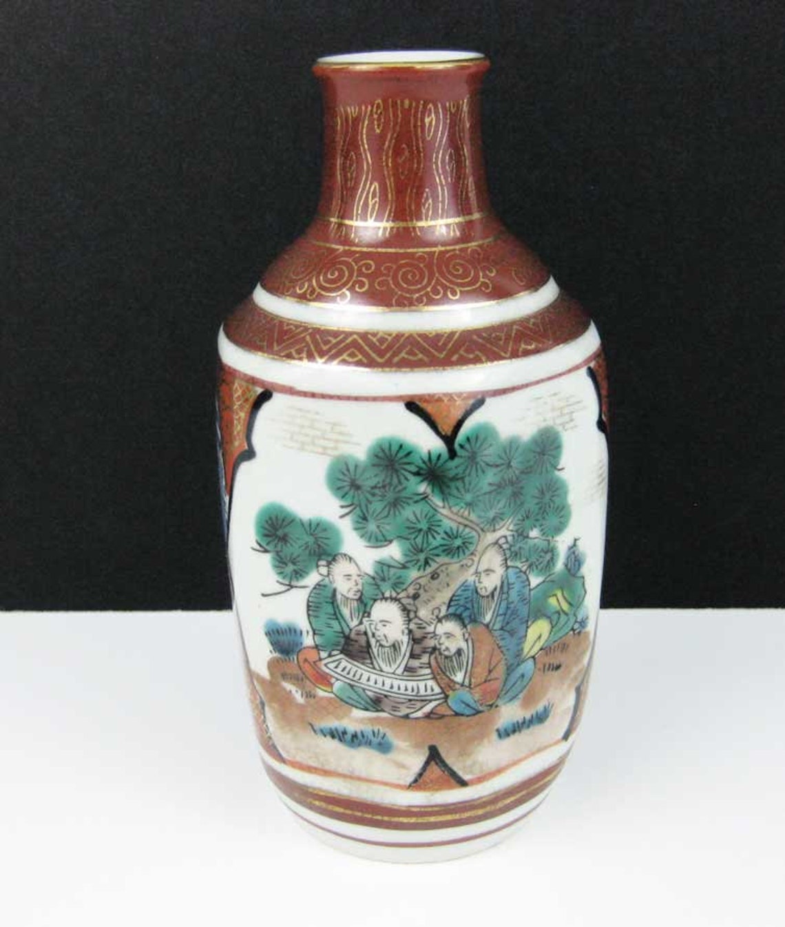 Vintage Asian Japanese Imari Vasesake Pitcher Maroon Gold | Etsy