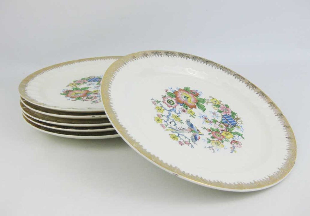 Vintage Cronin China Co Pattern CO13 Dinner Plates (6) 22 Kt Gold USA ...