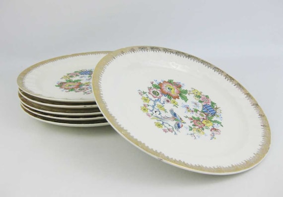 Vintage Cronin China Co Pattern CO13 Dinner Plates 6 22 Kt - Etsy