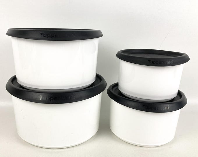 Tupperware EXCLUSIVE Canister One Touch Toppers 8pc Stacking White W ...