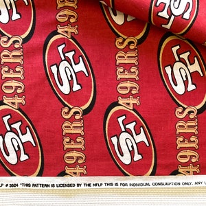 1.5 Yards Vintage San Francisco 49ERS Fabric 58.5 Wide NEW Out of Print ...