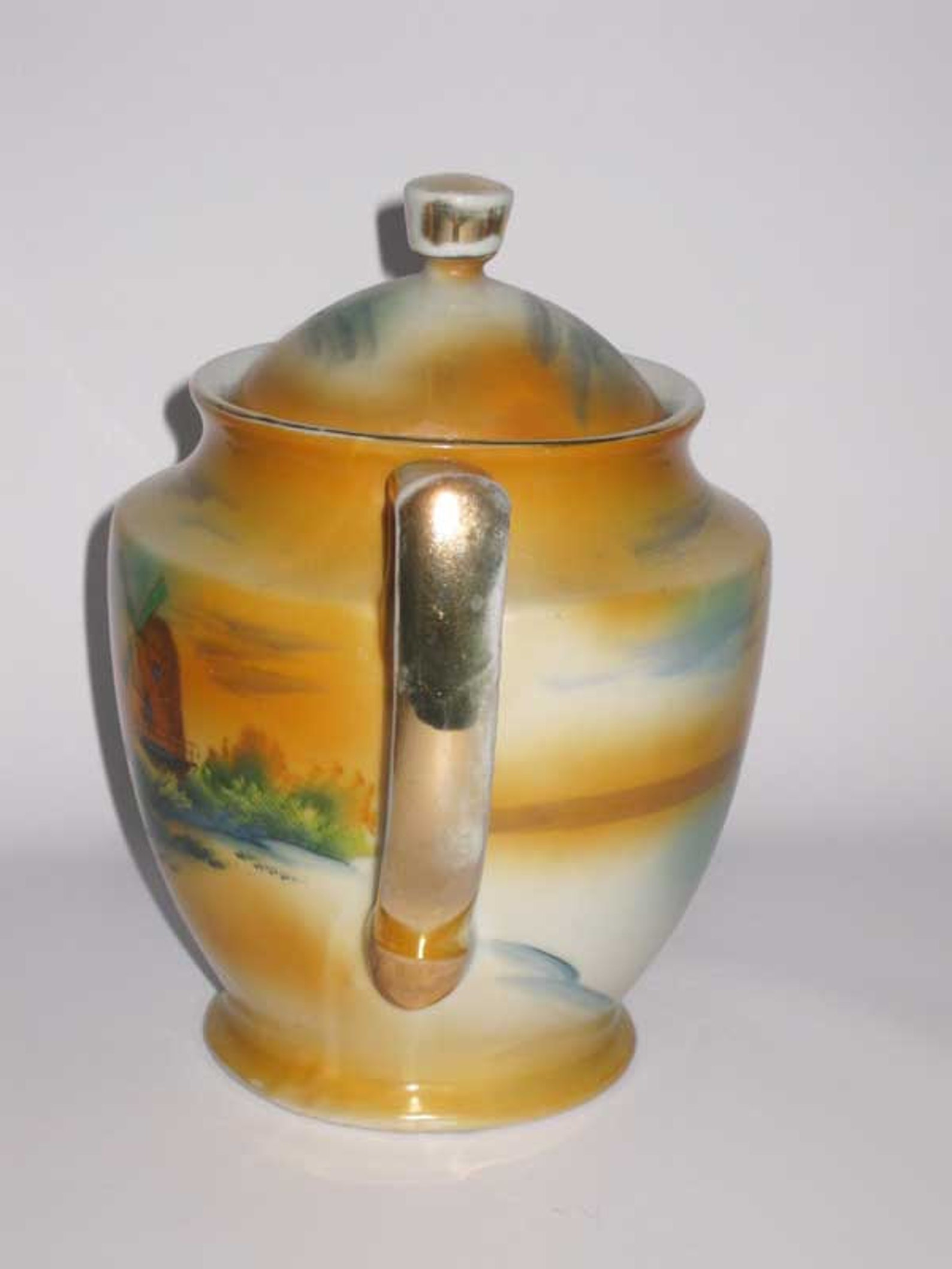 Vintage Hand Painted Japanese Windmill Village Scene - Etsy