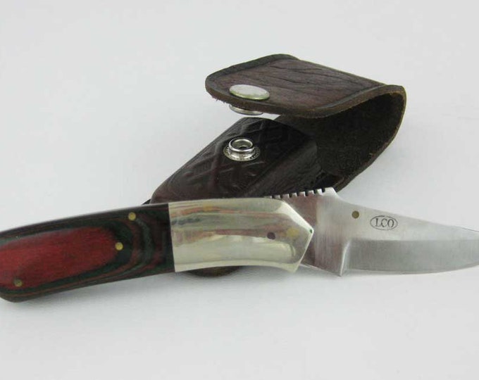 LCO Lac Courte Oreilles Native American Folding Knife Leather Sheath ...