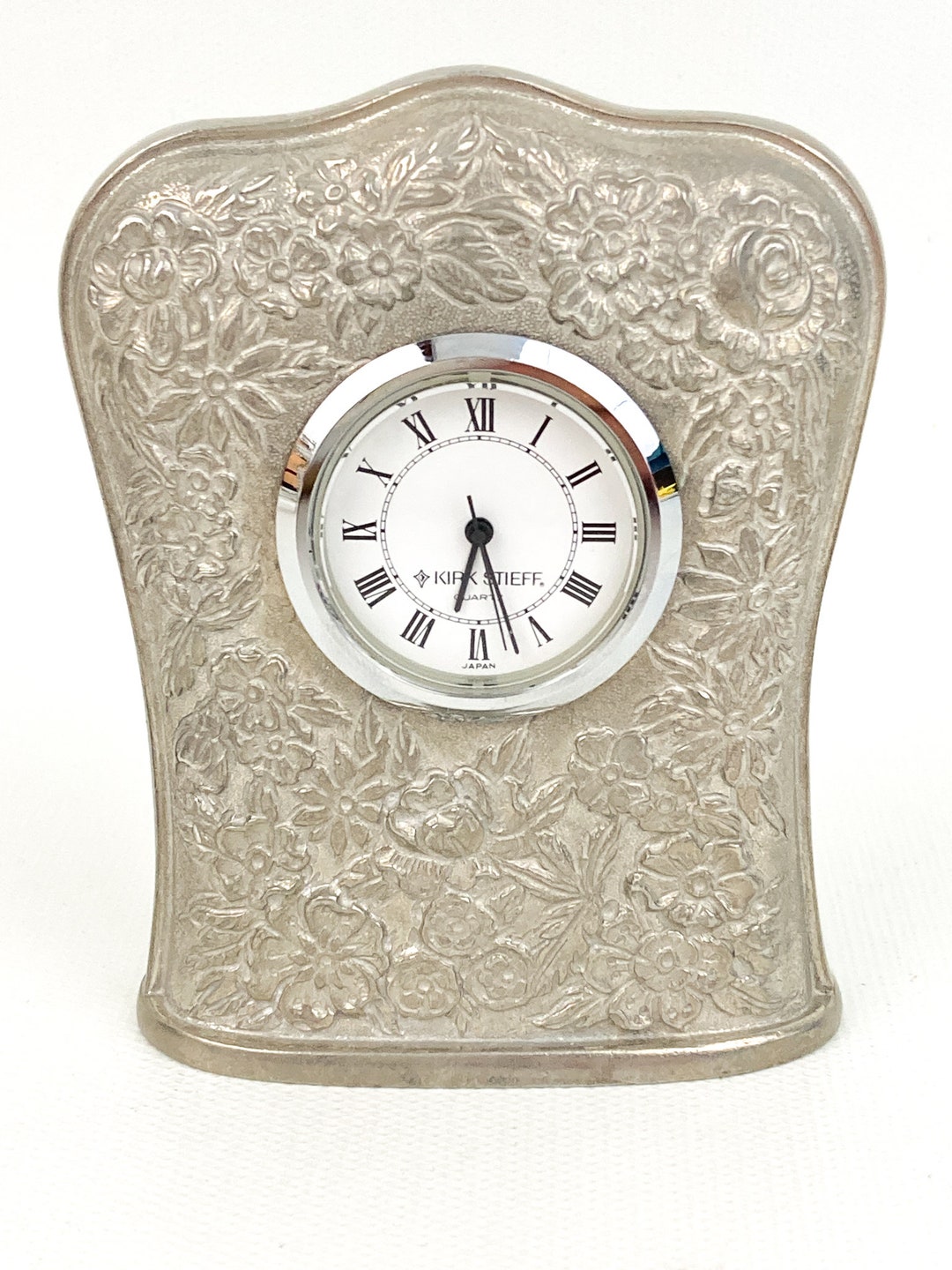 Vintage Kirk Stieff Pewter Table Top Shelf Clock W/new Battery and ...