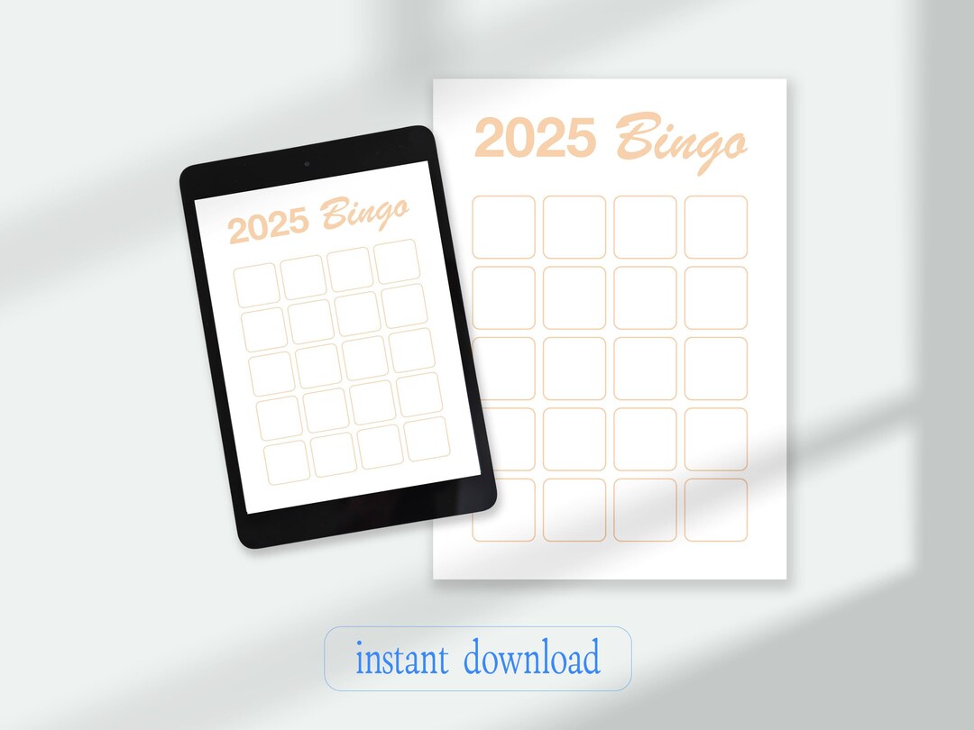 2025 Bingo Card | A4 & US Letterhead | Ready to Print PDF | Instant ...