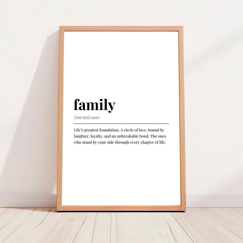Family Definition Poster - Minimalist Wall Art - Printable Home Decor ...