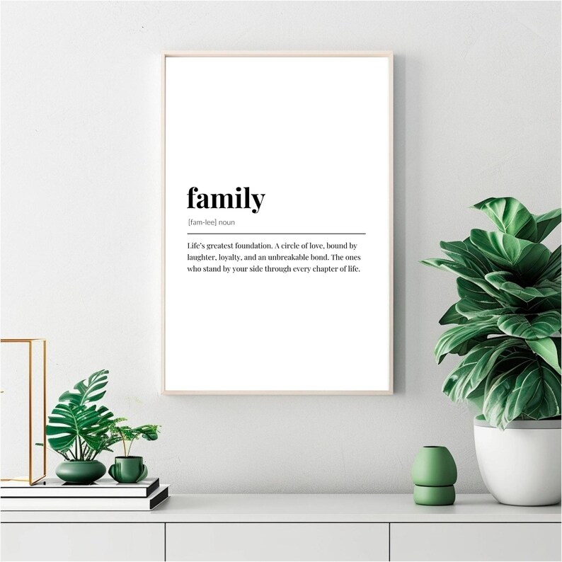 Family Definition Poster - Minimalist Wall Art - Printable Home Decor ...