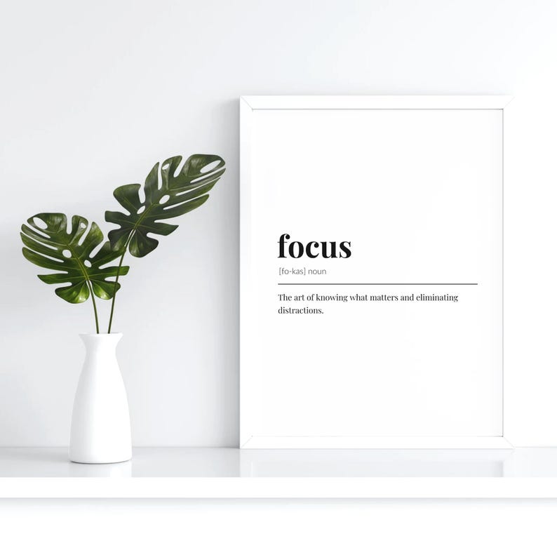 Focus Definition Poster - Motivational Office Wall Art - Printable ...