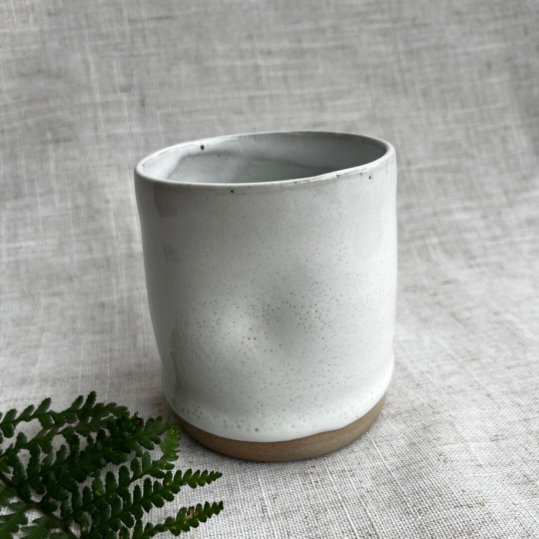 Handmade Cortado Coffee Cup With Dimple, White Pinch Cup, Matcha Cup ...