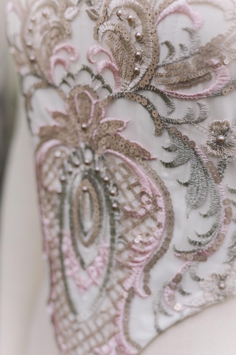 Romantic Embroidered Corset - Delicate and Dreamy - Etsy