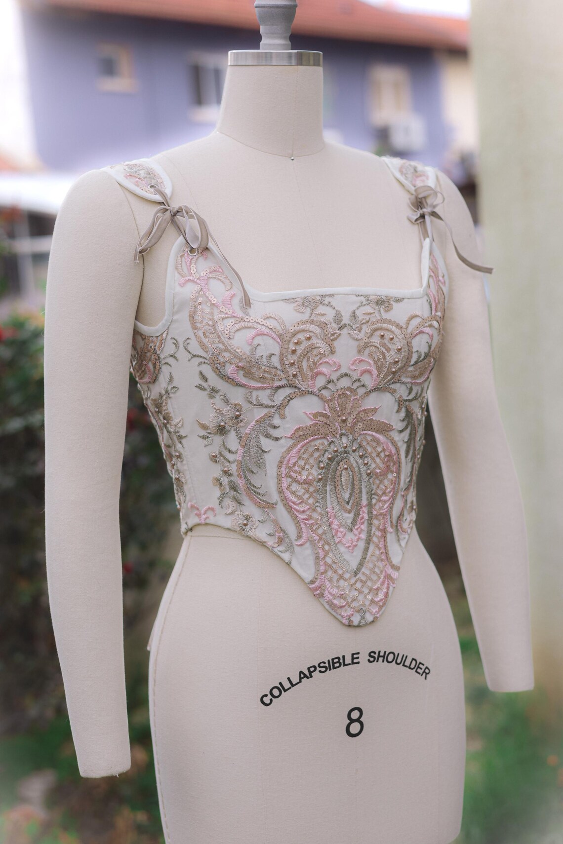 Romantic Embroidered Corset - Delicate and Dreamy - Etsy