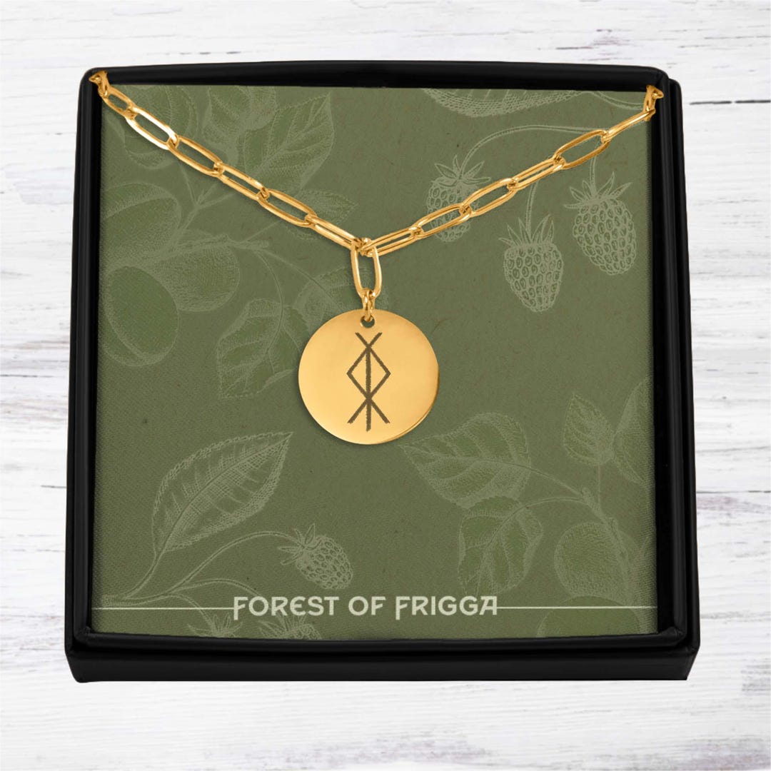 Custom Bindrune Necklace | Personalized Amulet, Paperclip Chain | Medieval Magic Name Jewelry ...