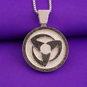 Black Stone Mangekyou Sharingan Pendant, Round Diamond Handmade Pendant ...